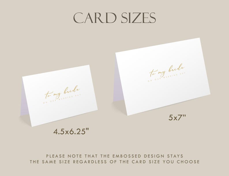 Gold Embossed Folded Card W/ Envelope (bride) - to My Bride on Our ...
