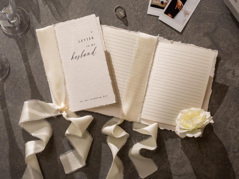 Deckled Edge Wedding Vows Booklets Ready-to-ship (D7) - Set of 2, on ...
