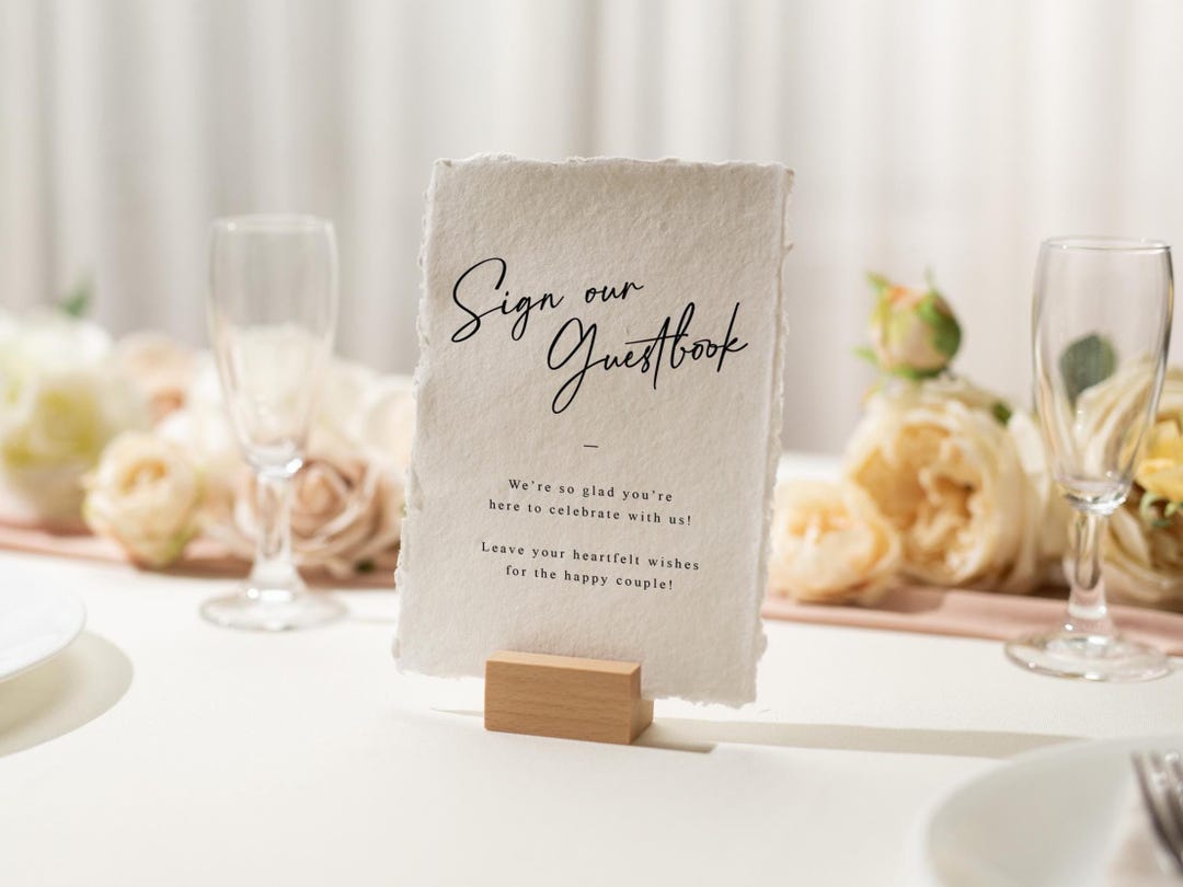 Sign Our Guestbook Deckle Edge Paper Sign (design 13) - Guest Book ...