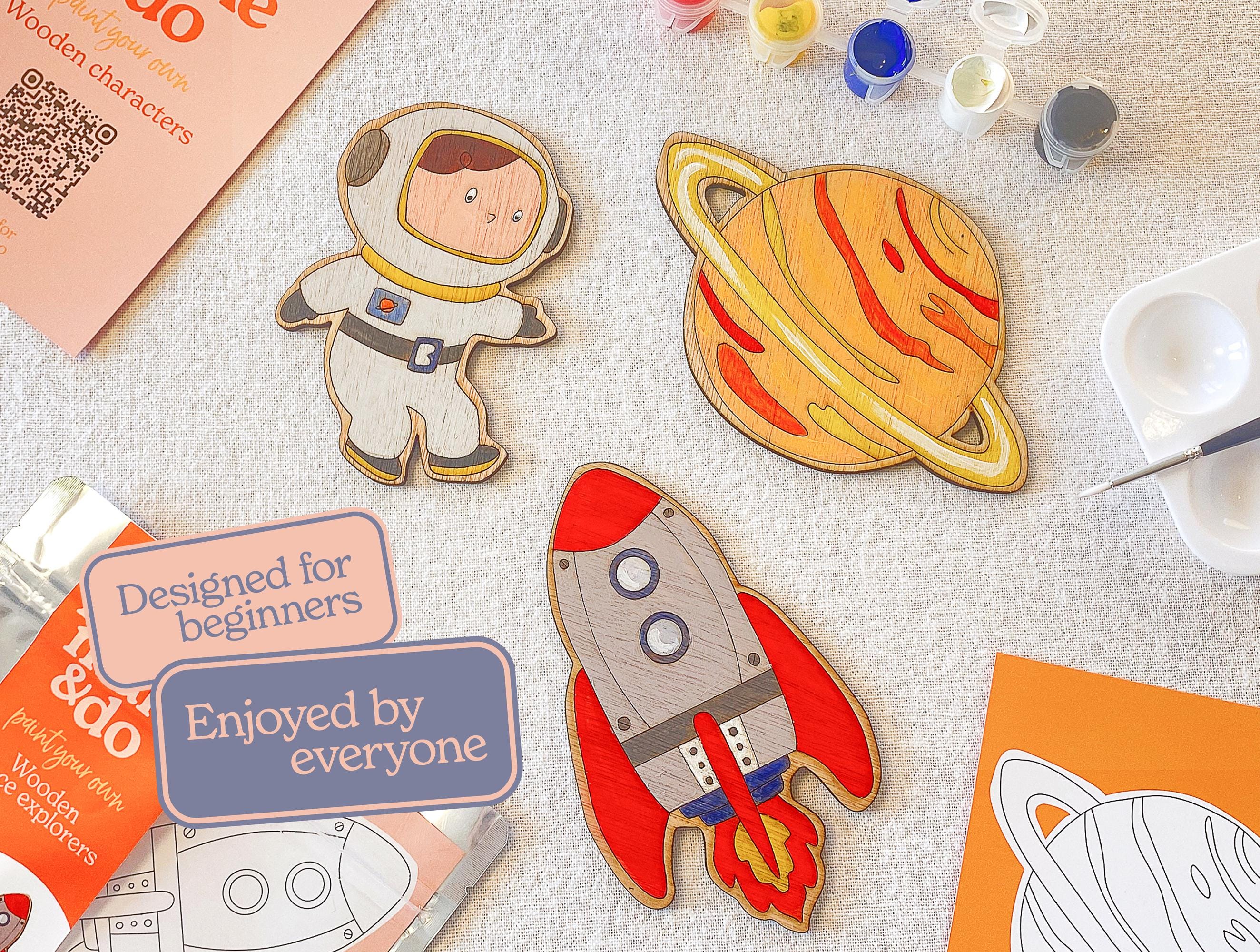 Paint Your Own Wooden Space Explorers Kit: Kids Craft Activity With ...