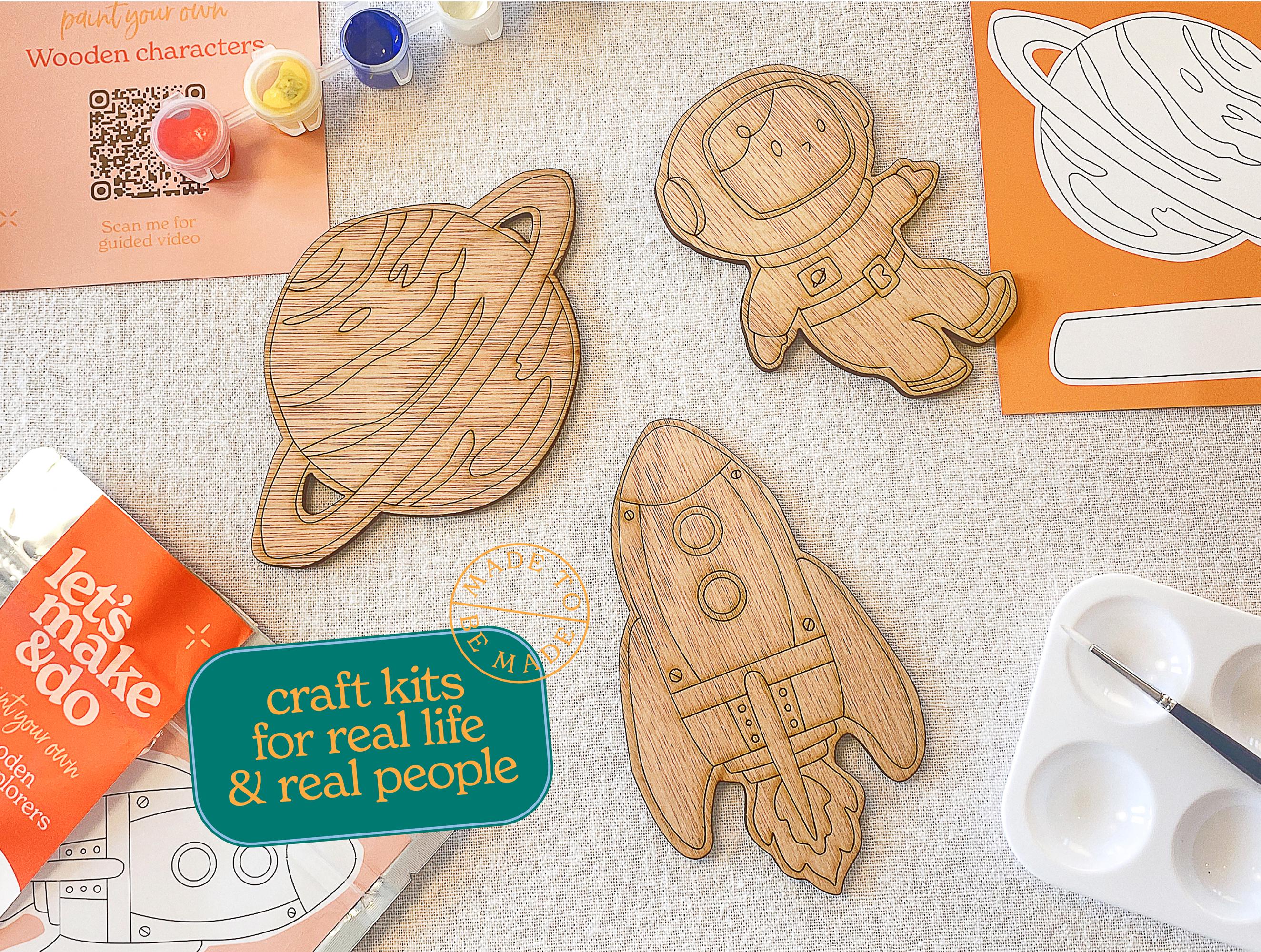 Paint Your Own Wooden Space Explorers Kit: Kids Craft Activity With ...