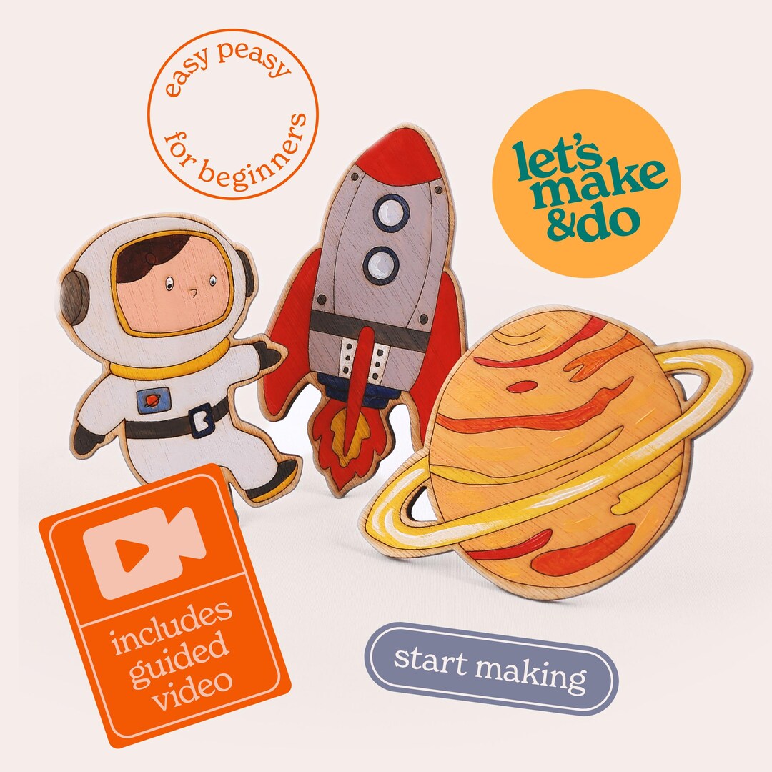 DIY Wooden Space Explorers Kit for Kids – Astronauts & Space Ships ...