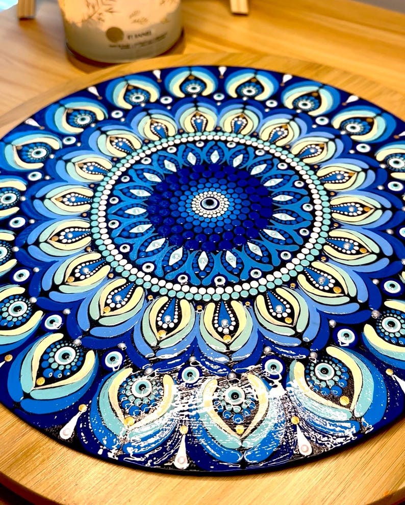 Handmade 12" Round Mandala Art | Custom Dot Mandala Paintings & Gifts ...