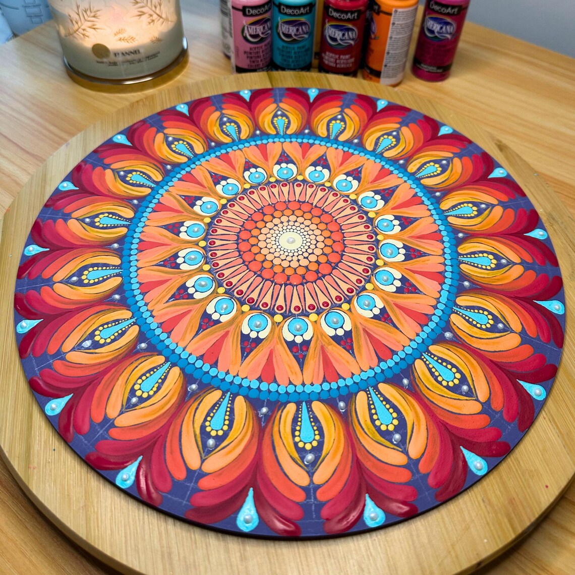 Handmade 18" Round Mandala Art | Custom Dot Mandala Paintings & Gifts ...