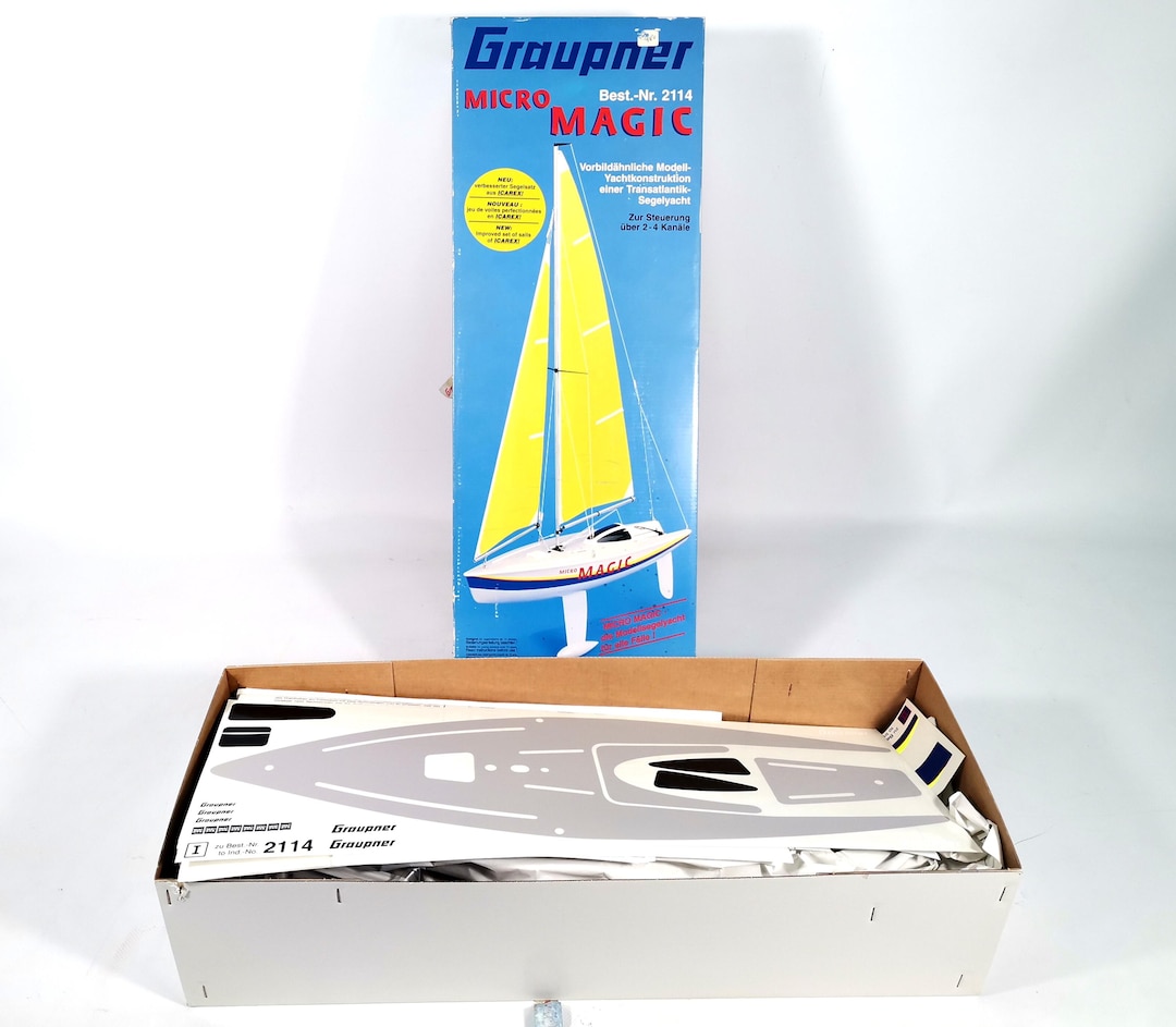 Vintage Rare Graupner MICRO MAGIC RC Model Yacht Sailboat Kit #2114 ...