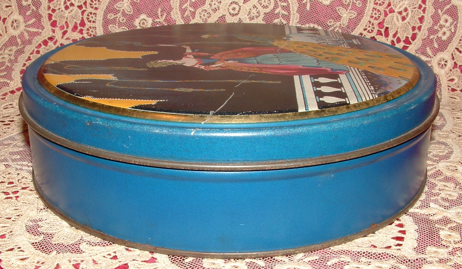 Vintage CANCO Art Deco, Peacock Lady Candy/biscuit Tin - Etsy