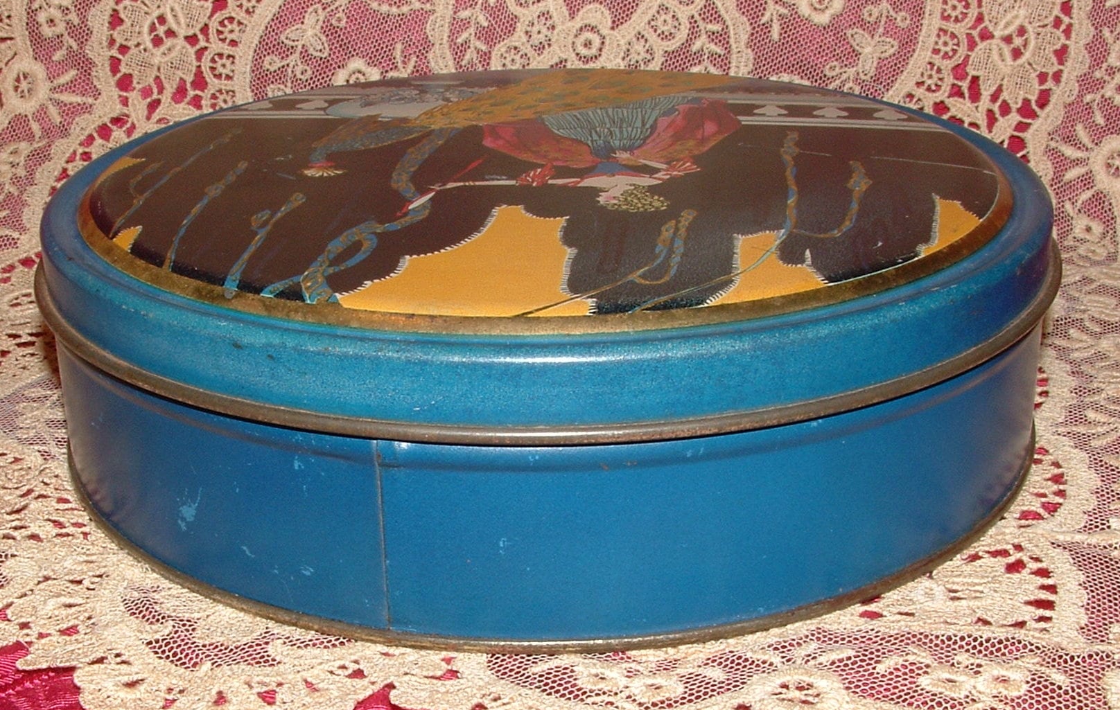 Vintage CANCO Art Deco, Peacock Lady Candy/biscuit Tin - Etsy