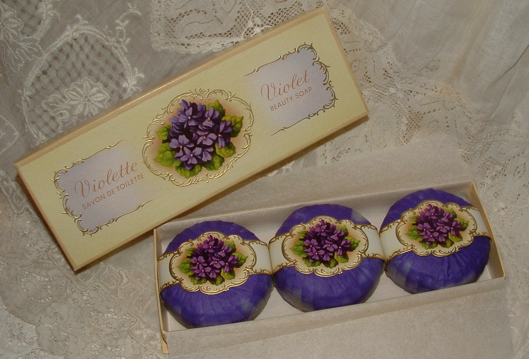 Vintage Luxury Boxed Soap - 3 Bars of Violet Scented Soaps - Made in ...