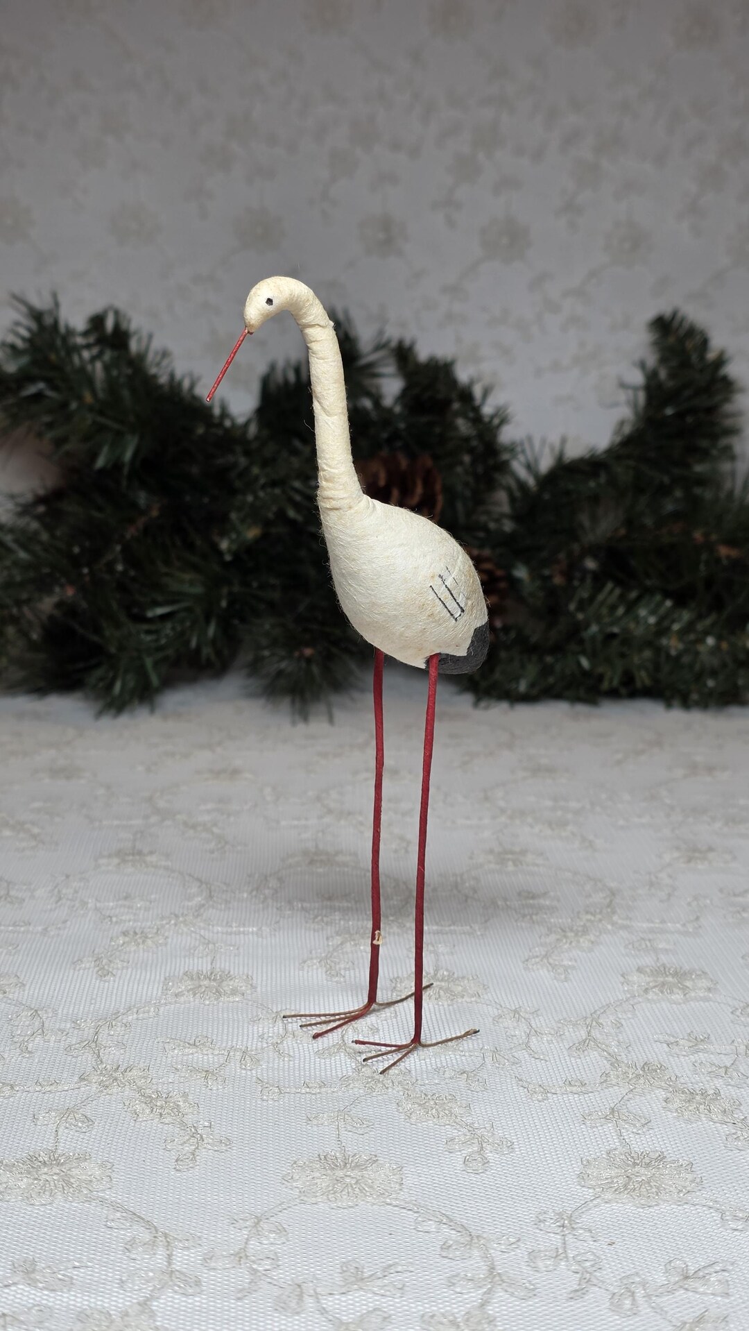 Vintage 1930's Spun Cotton German Stork Ornament, Decoration - Etsy