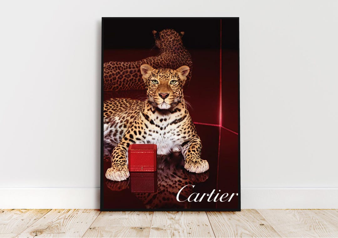 Cartier Inspired Wall Art, Black Leopard | Cartier | Wall Art | Poster ...