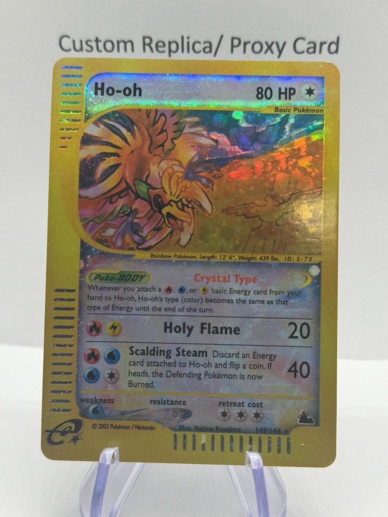 Pokemon Replica Legendary Vintage Colorless Charizard Dragonite Ho-oh ...