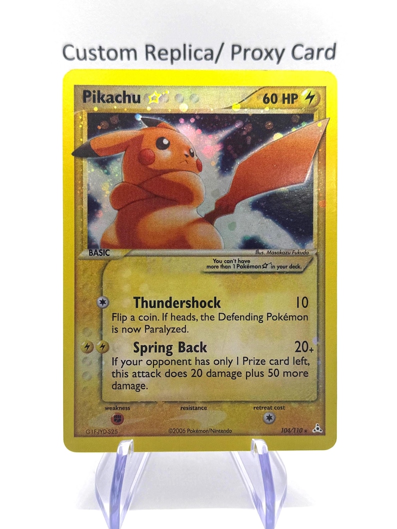 Vintage Pokemon Replica Proxy Cards - Electric Type - Etsy