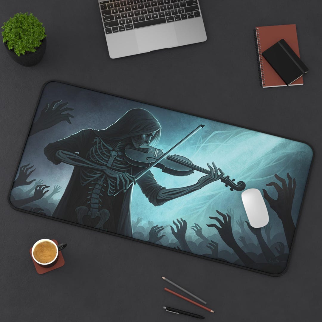 The Cursed Violinist Desk Mat, Dark Aesthetic Desk Accessory, Music ...