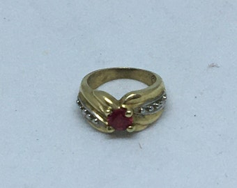 Faux Ruby Ring - Etsy