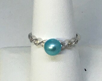 Blue Pearl Ring | Etsy