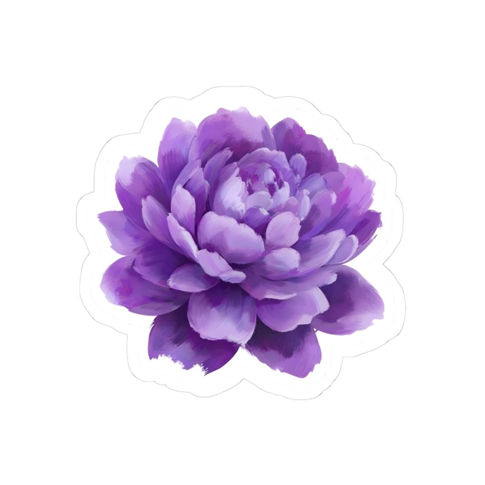 Purple Peony Flower Sticker, Floral Sticker, Cute Sticker, Laptop Decal ...
