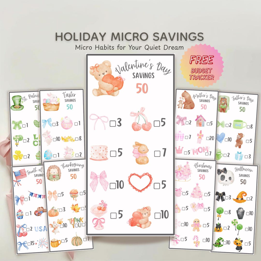50/holiday Micro Savings | Soft Budgeting| A6 Cash Envelope Inserts - Etsy