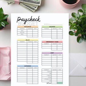 EASY Paycheck Budget Printable| Expense Tracking | 2 Versions | Budget ...