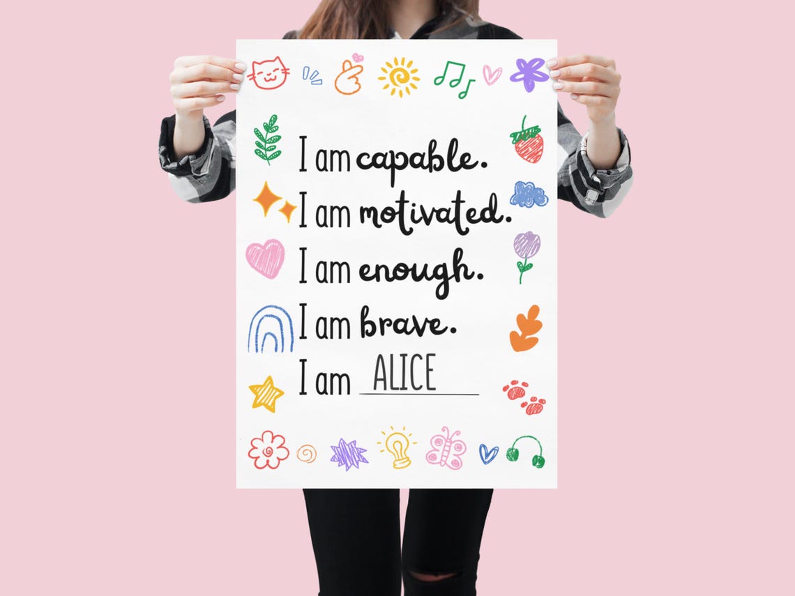 Teen Positive Affirmations Poster: Self-love Printable (digital ...