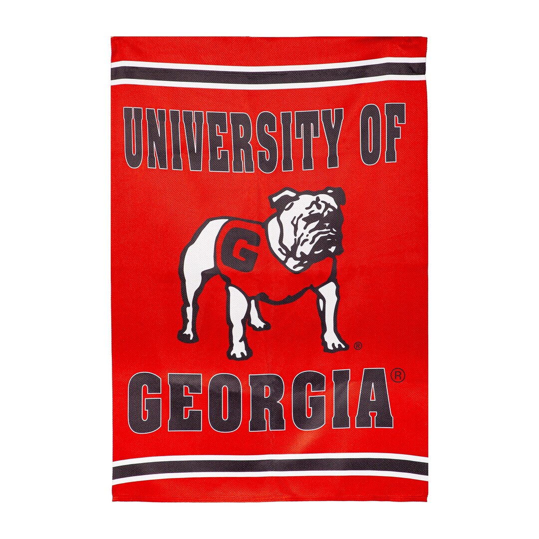 University of Georgia Alternate Bulldog Logo Embossed Suede House Flag ...