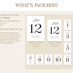 Elegant Table Number Card Template, Minimalist Classic Table Sign ...