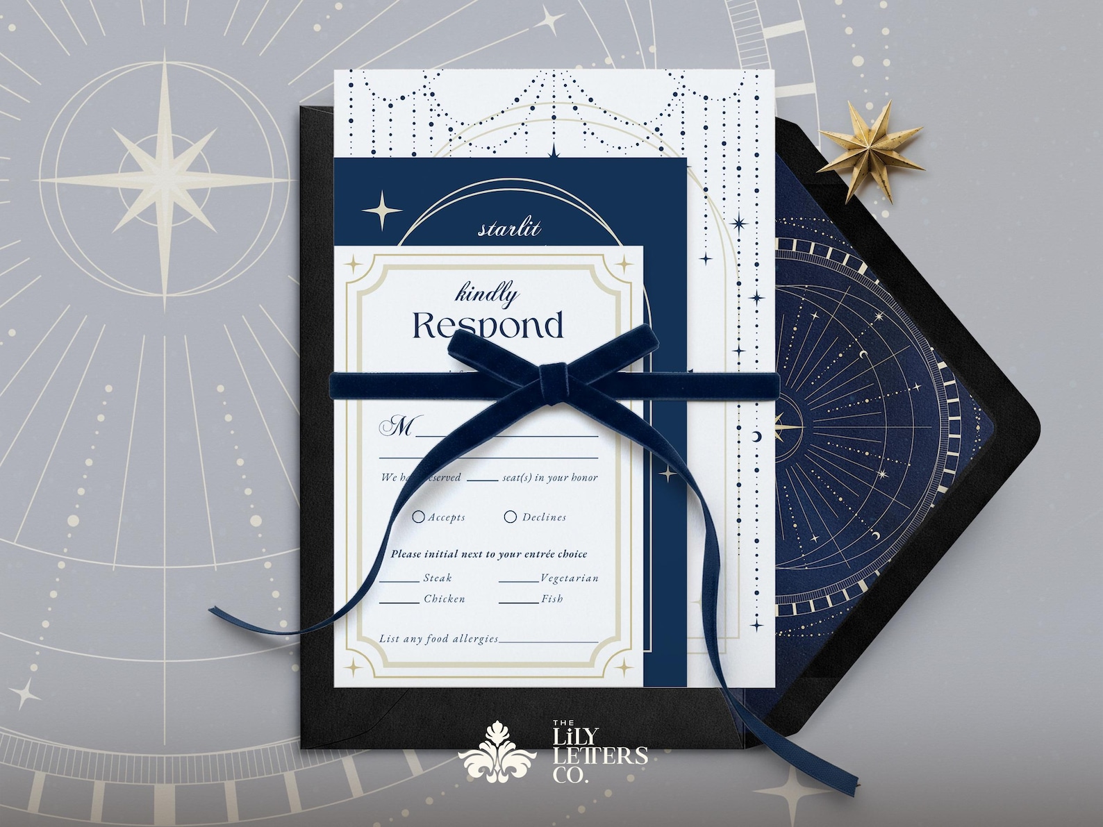 Celestial Wedding Invitation Suite, Stars Template Set, Astronomy Canva ...