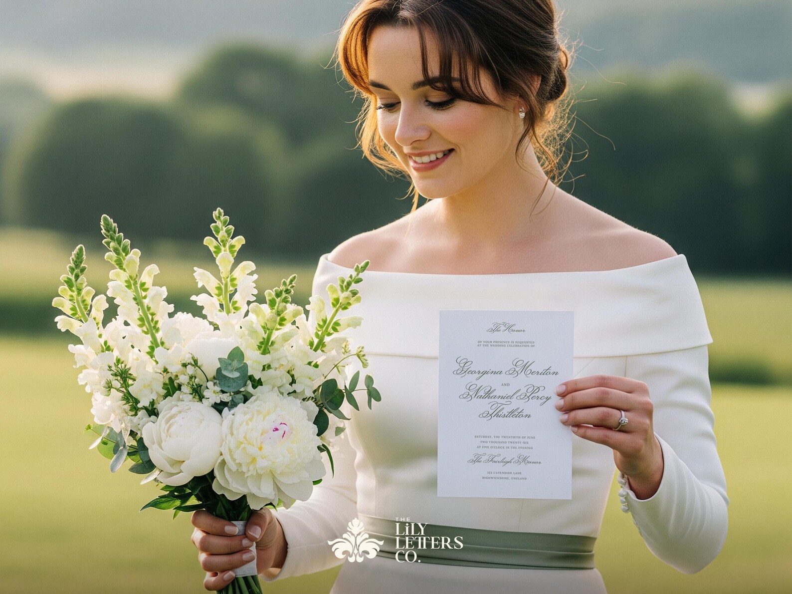 Classic Sage Green Wedding Invitation Template Suite, Regency Period ...