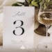 Elegant Table Number Card Template, Minimalist Classic Table Sign ...
