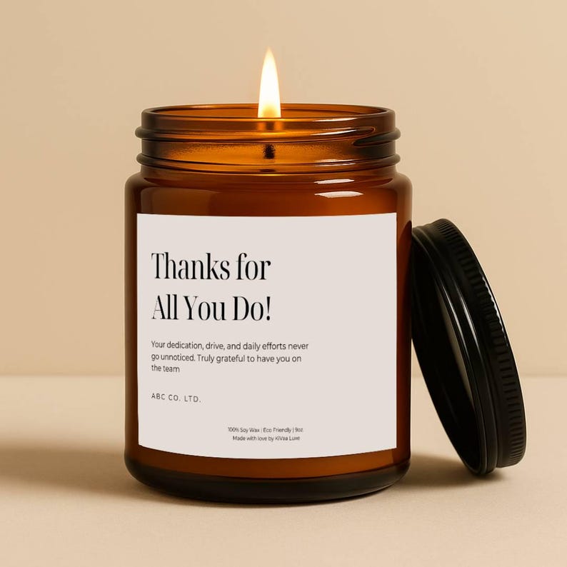 Employee Appreciation Candle Thanks for All You Do Personalized Thank ...
