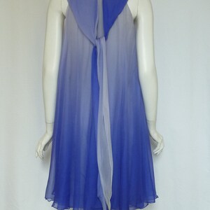 RARE! PIERRE BALMAIN Florilege Paris Vintage Silk Chiffon Cerulean ...