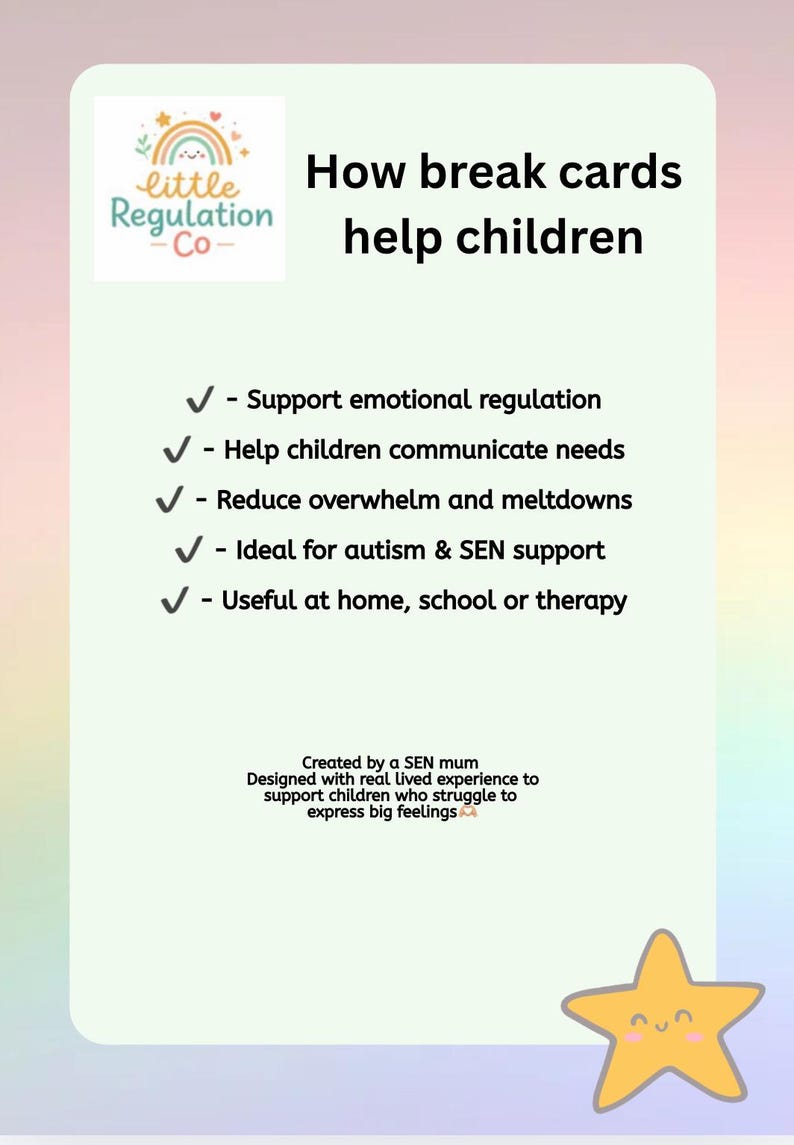 Children’s Break Cards – Emotional Regulation & Communication Support ...