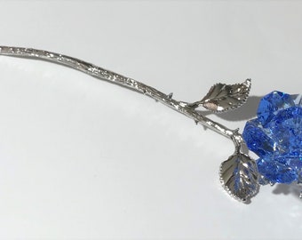 Crystal Blue Rose Handcrafted by the Artisans at - Etsy