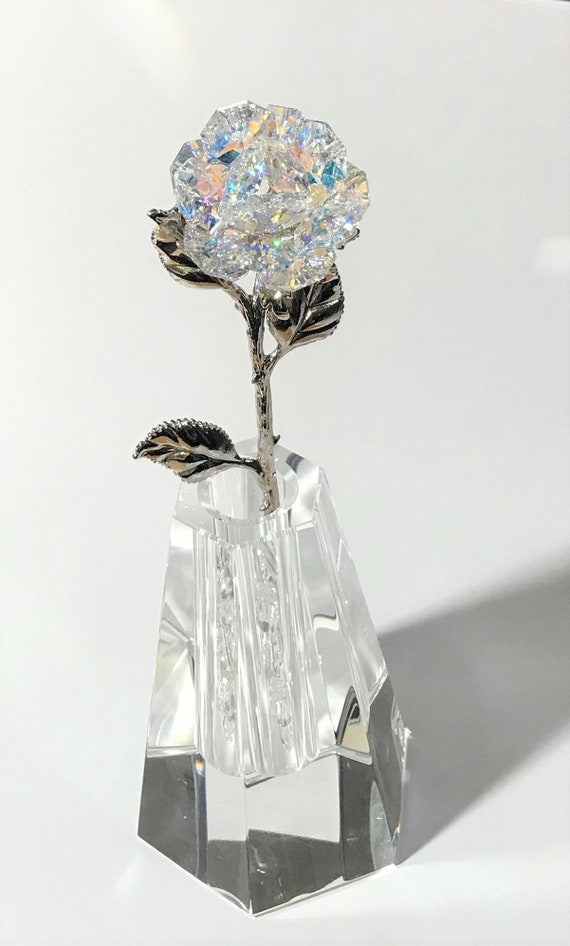 AB Crystal Rose in Crystal Vase Handcrafted by the Artisans at - Etsy