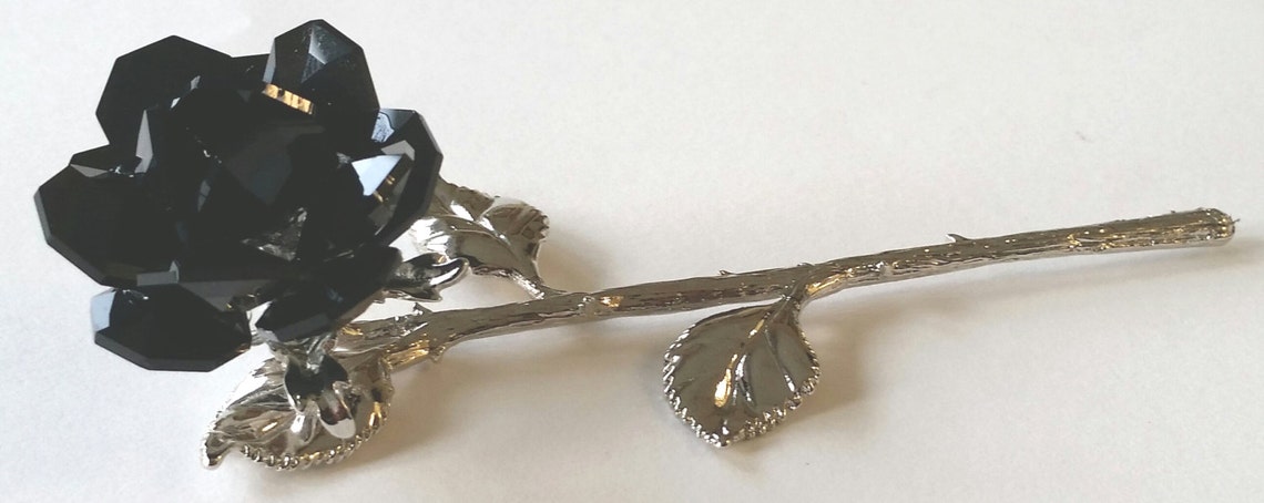 Black Rose Black Crystal Rose Handcrafted by the Artisans at - Etsy