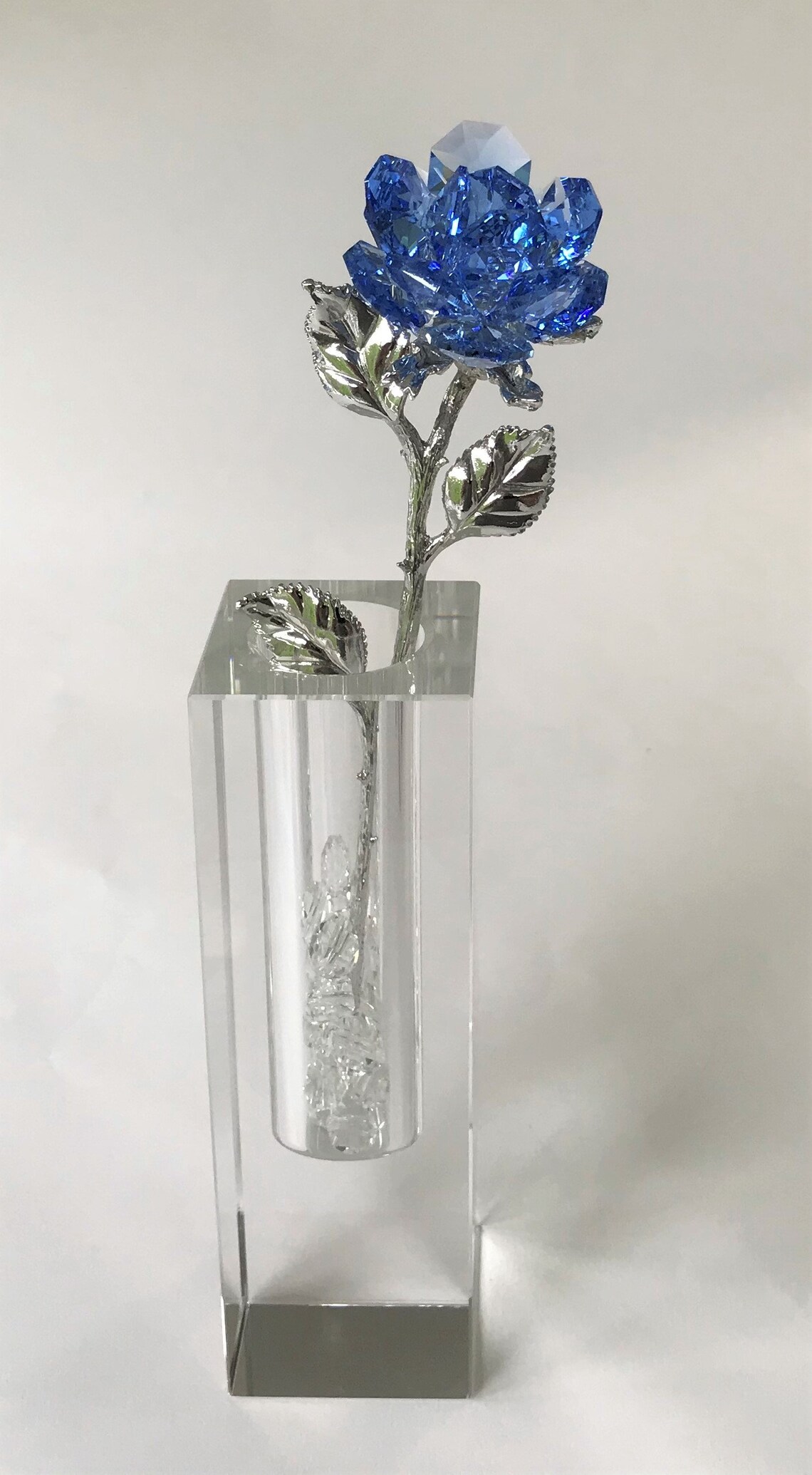 Blue Crystal Rose Handcrafted by Bjcrystalgifts Using - Etsy