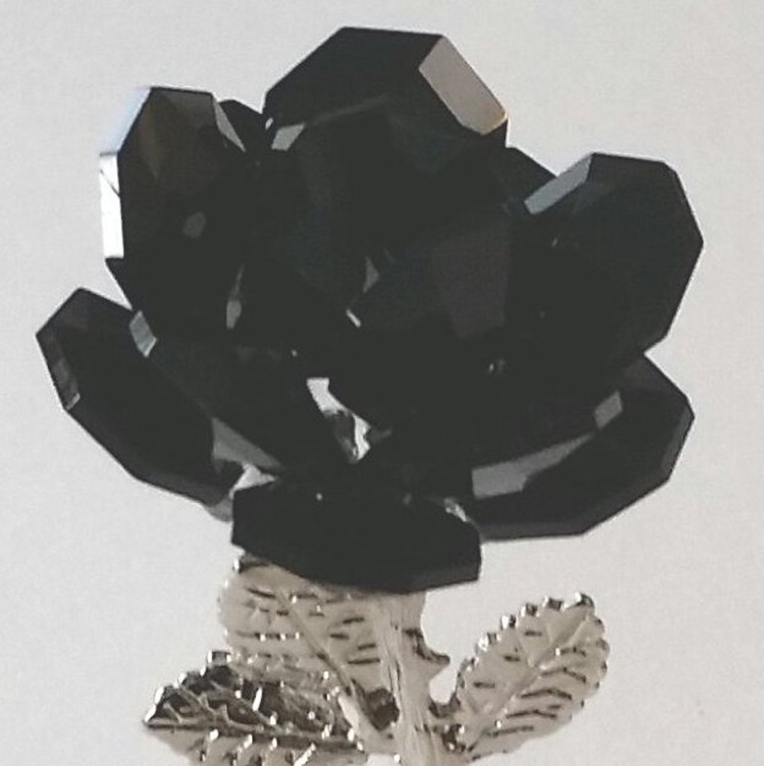 Black Crystal Rose Black Rose Handcrafted by the Artisans at - Etsy