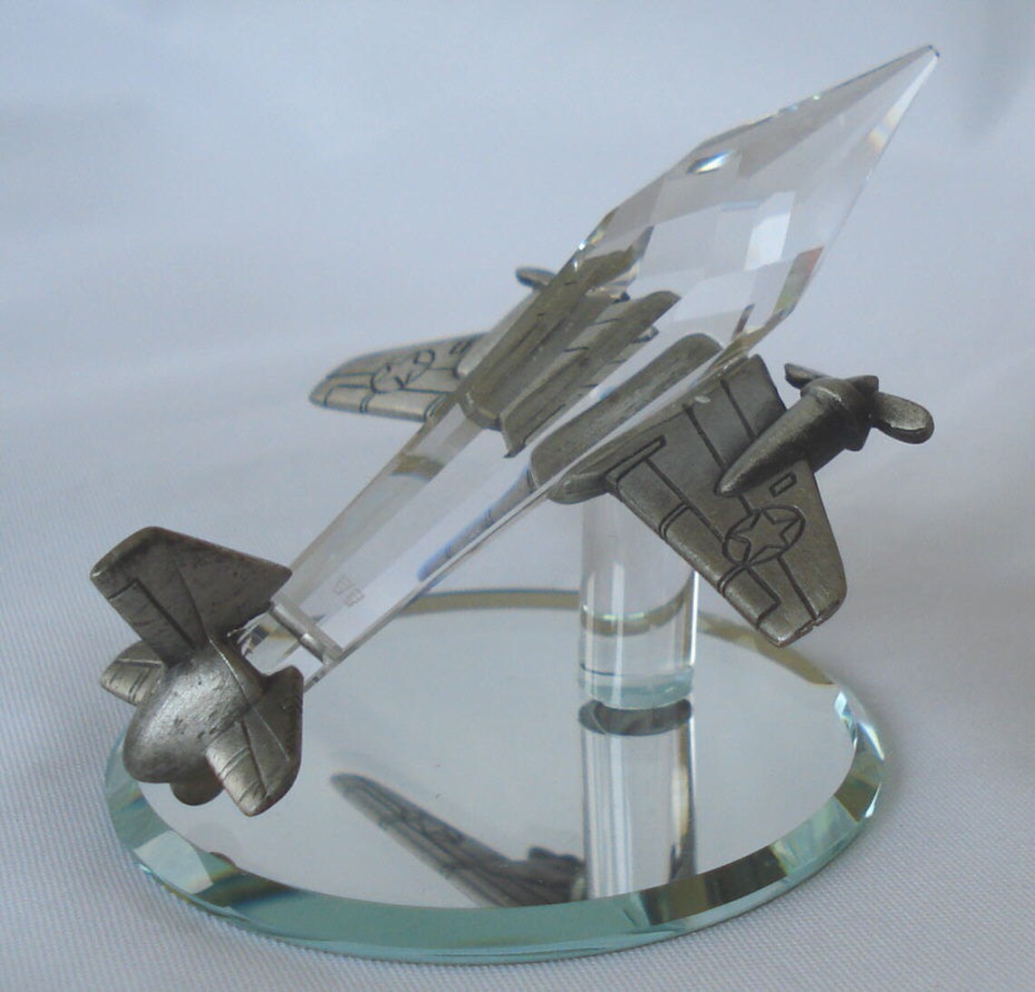 Crystal and Pewter Airplane Handcrafted by the Artisans at | Etsy