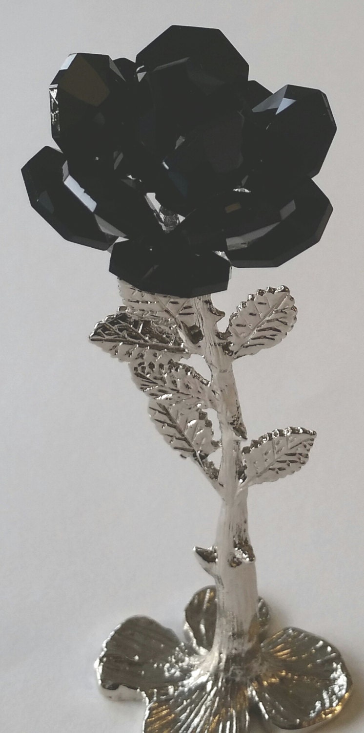 Black Crystal Rose Black Rose Handcrafted by the Artisans at - Etsy
