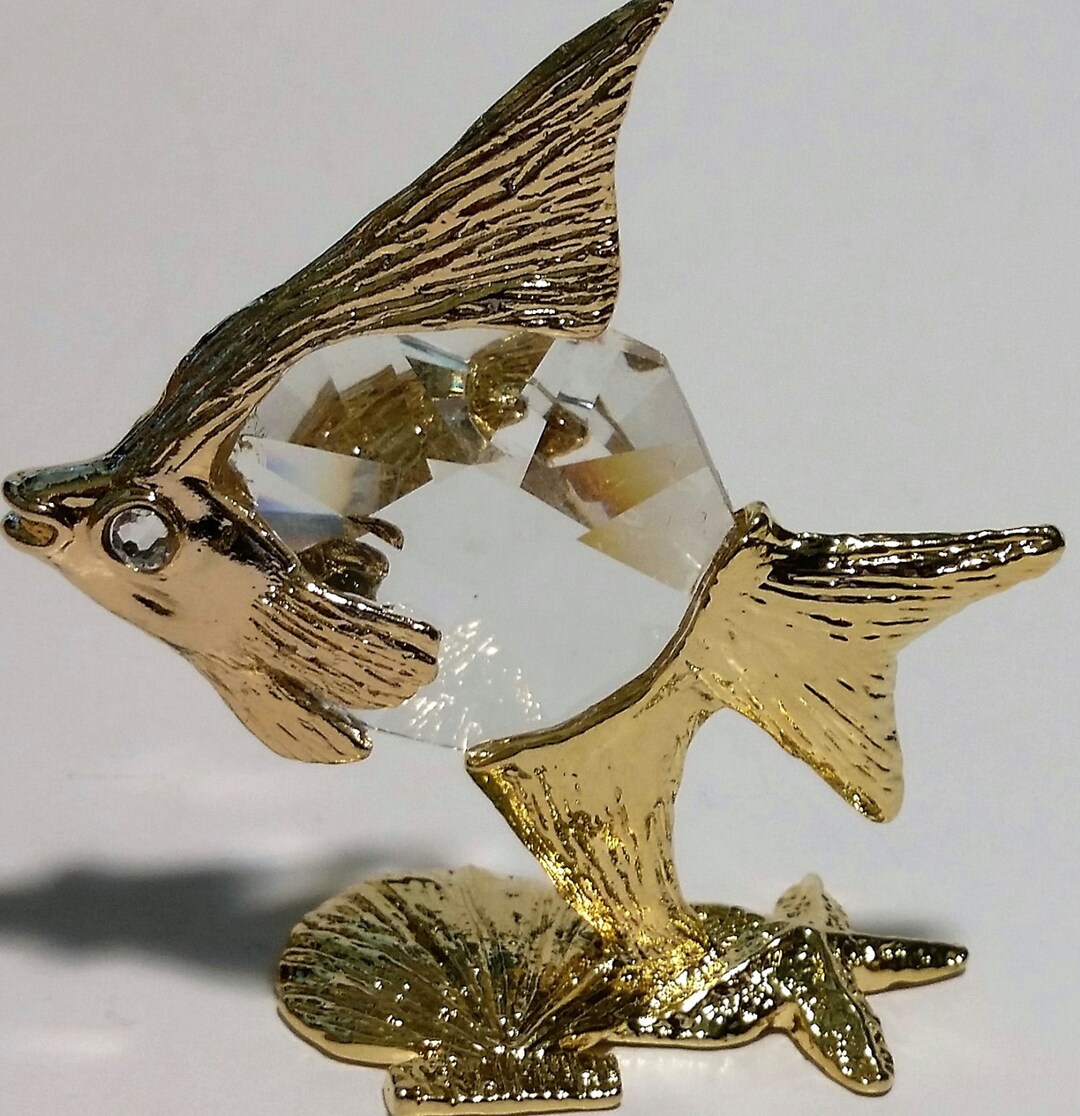 Crystal Angel Fish Figurine Handcrafted by Bjcrystalgifts Using ...