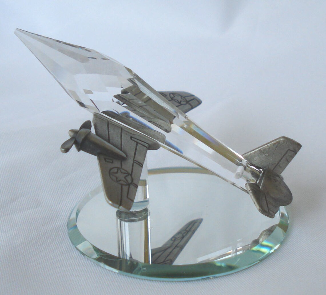 Crystal and Pewter Airplane Handcrafted by the Artisans at | Etsy