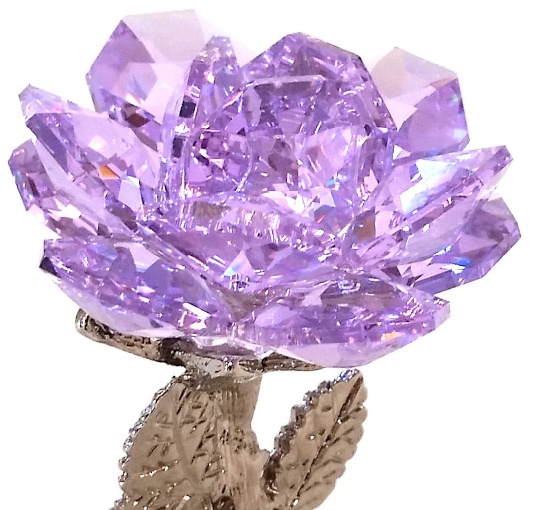 Purple Crystal Glass Rose