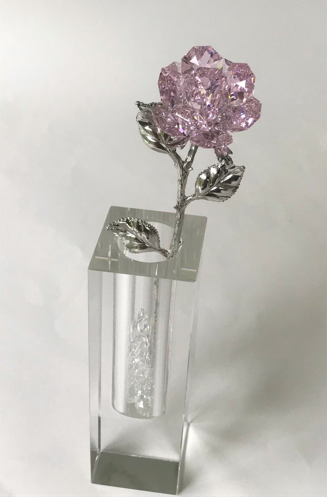 Pink Crystal Rose Handcrafted by Bjcrystalgifts Using Swarovski ...