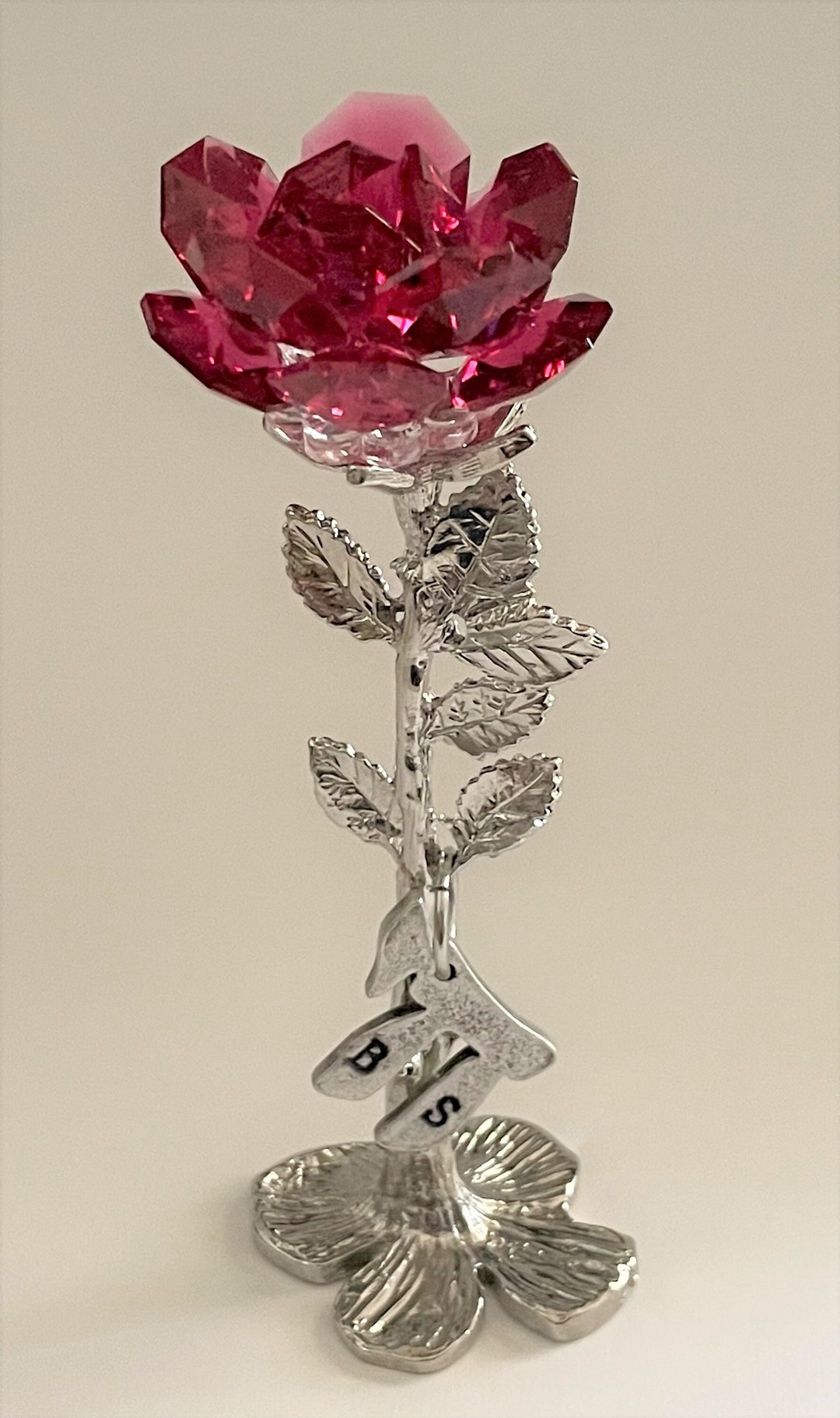 Red Crystal Red Rose Personalized With the Jewish Symbol for Life ...