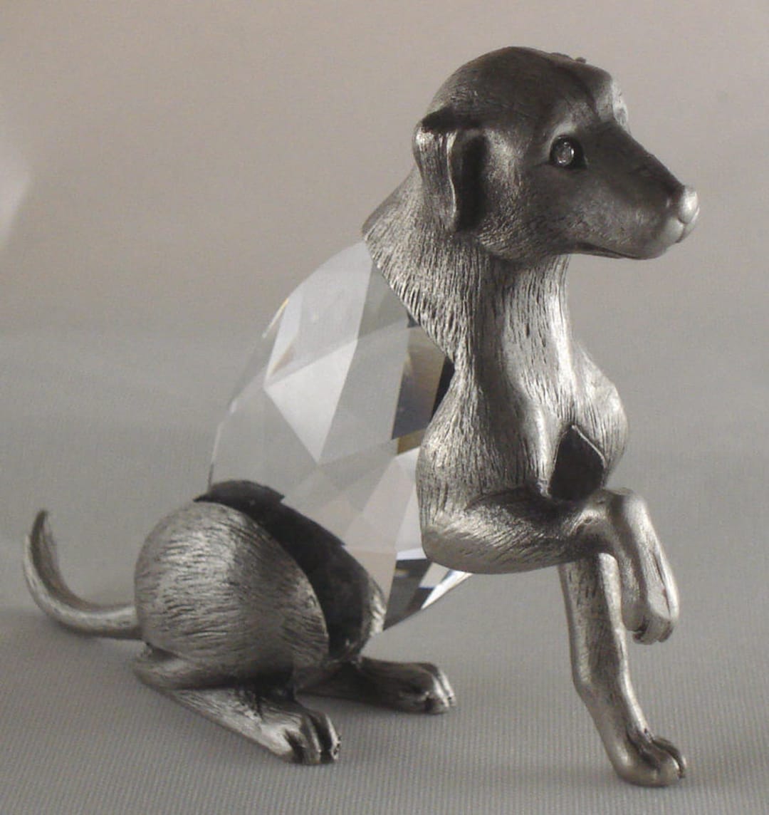 Pewter Dog - Crystal Dog Handcrafted Using Swarovski Crystal - Etsy