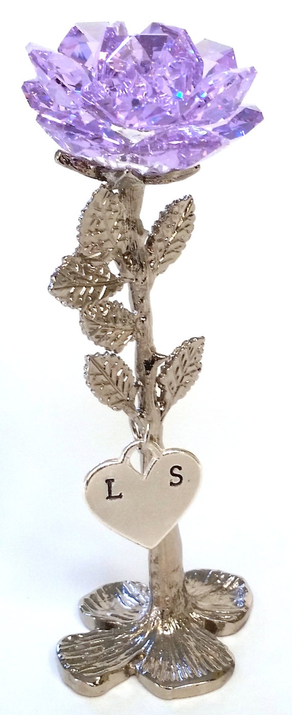 Purple Crystal Glass Rose