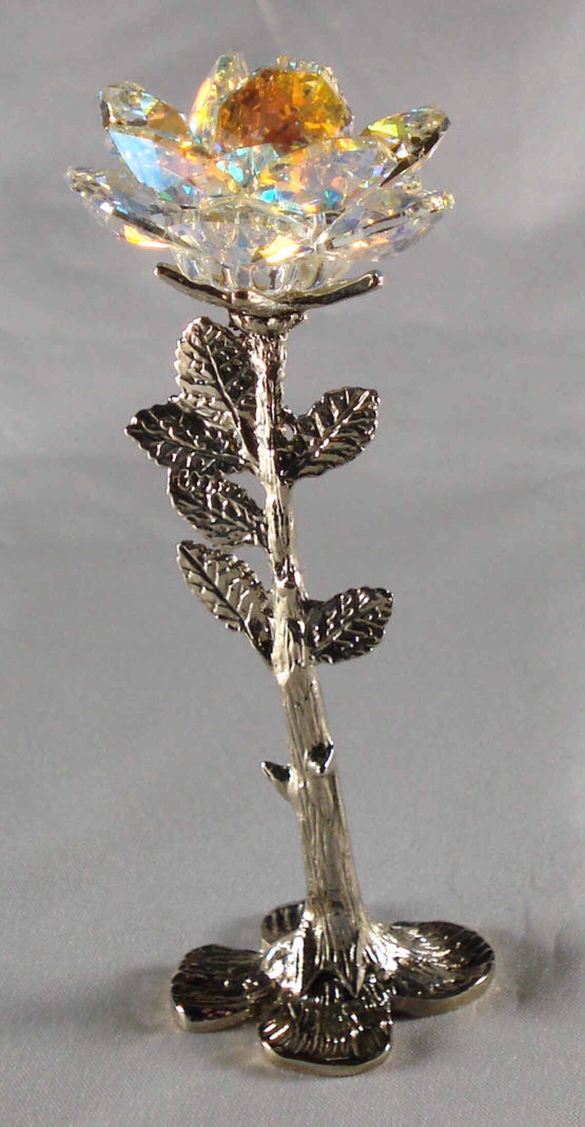 Arora Borealis Colored Crystal Rose Crystal Rose Handcrafted - Etsy