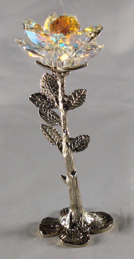 Arora Borealis Colored Crystal Rose Crystal Rose Handcrafted - Etsy