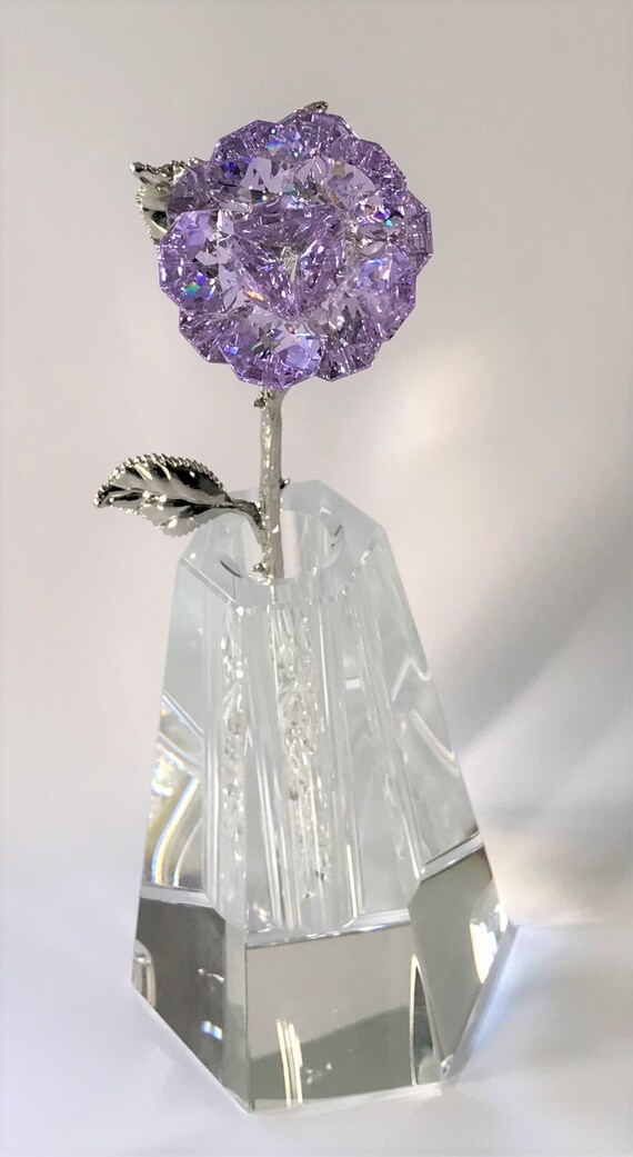 Purple Crystal Glass Rose