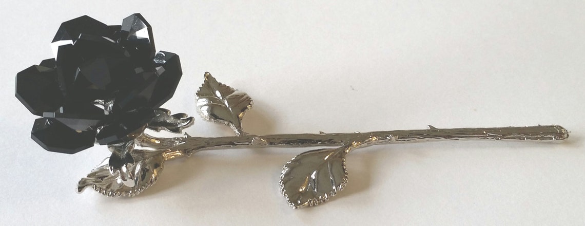 Black Rose Black Crystal Rose Handcrafted by the Artisans at - Etsy