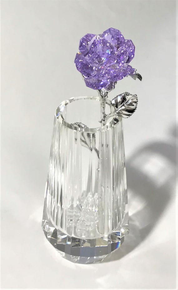 Purple Crystal Glass Rose